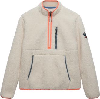 Superdry Damen Outdoor Fleecejacke mit halbem Rei&szlig;verschluss Ecru 38