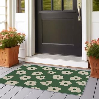 Generic Tapis Couloir Lavable en Machine 60x150 cm Passage Cuisine Chambre Adulte Tapis Couloir Long Imprim&eacute; Floral Frais et Simple. Poil Ras Doux Descente de