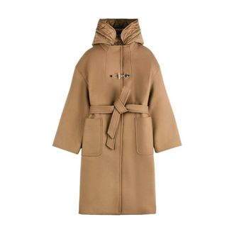 Fay Manteau &agrave; brandebourg &agrave; capuche - Femme - Manteaux - Beige - Taille: 40 FR