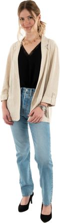 Only Damen Onlsiesta 3/4 Open Linen Bl TLR Blazer, Moonbeam, 36