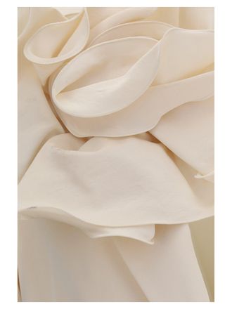 Magda Butrym Womens Blazer Cream Cotton-Silk Blazers Jacket