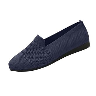 Generic Chaussures d&eacute;contract&eacute;es tricot&eacute;es confortables pour femme - Couleur unie - Bout rond - Classique - Respirantes - L&eacute;g&egrave;res - &Agrave; enfiler - Chaussures pla