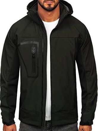 BOLF Homme Veste Softshell de transition a capuche Impermeable Blouson zippe Fonctionnel Coupe-vent Etanche Sport de Trekking Respirant Outdoor Style T019 