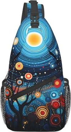 Generic Sacoche Tactique Motif darbre cosmique artistique L&eacute;ger Sacs &agrave; Bandouli&egrave;re Mode Sac Poitrine pour Cyclisme Femme Camping