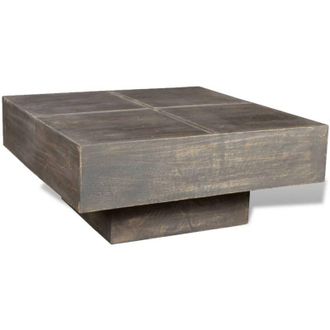 vidaXL Vidaxl - Table basse carr&eacute;e Marron fonc&eacute; Bois massif de manguier