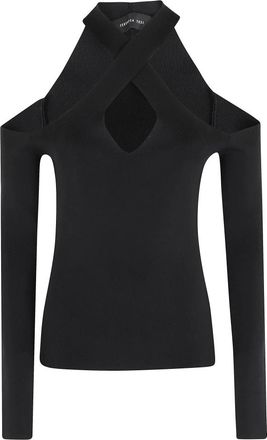 Federica Tosi Femme, Tops, Noir, Taille: 34 FR Maglia Scollo Incrociato