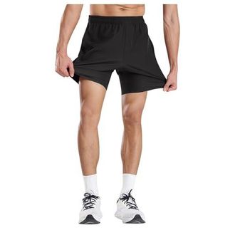Generic Pantalons courts extensibles pour homme - L&eacute;ger et fin - Unisexe - Extensible - &Agrave; enfiler - Beva Wear Glide Pants, Noir, XXL
