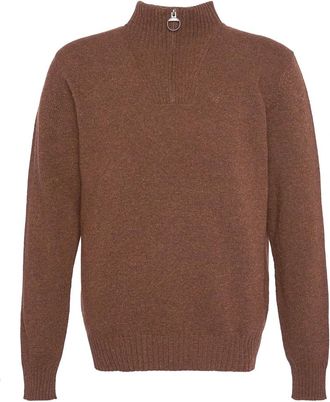 Barbour Homme, Pulls, Brun, Taille: M Pull Essentiel en Laine dAgneau Demi-Zip