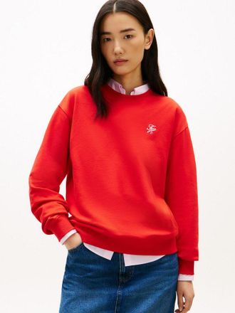 Tommy Hilfiger Sweatshirt TH SCRIPT REG SWEATSHIRT mit kleinem Logo-Stick