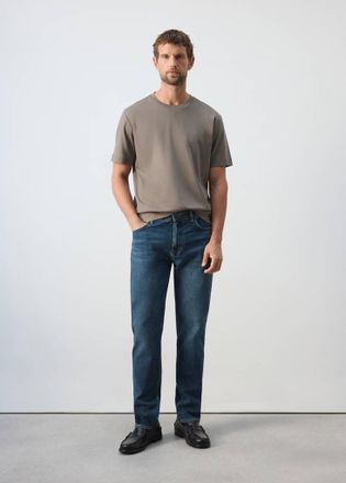 Mango Jean Patrick slim fit Ultra Soft Touch bleu fonc&eacute; vintage - Homme - 38 - MANGO MAN