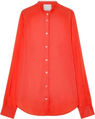 Forte_Forte Femme, Blouses et Chemises, Rouge, Taille: 40 FR Voile Grandfather Shirt