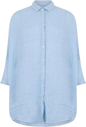 120% Lino Femme, Blouses et Chemises, Bleu, Taille: 38 FR Blouses & Chemises