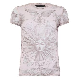 Philipp Plein Tulle Pure Fit T-Shirt Butterfly Tattoo - - Tops - Damen - Rosa - XS