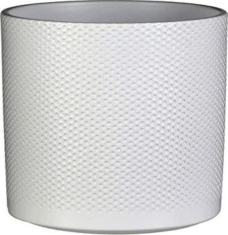 MiCa Decorations Era Blumentopf, Keramik, rund, Wei&szlig;, 21 x &Oslash; 23 cm - Pflanztopf