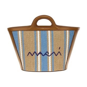 Marni Femme, Sacs, Multicolore, Taille: ONE Size Sac cabas &agrave; rayures et finitions en cuir