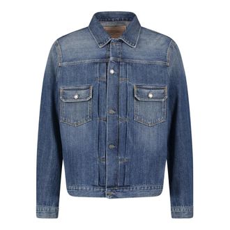TELA GENOVA Homme, Vestes, Bleu, Taille: L Veste en Denim Bleu Lavé