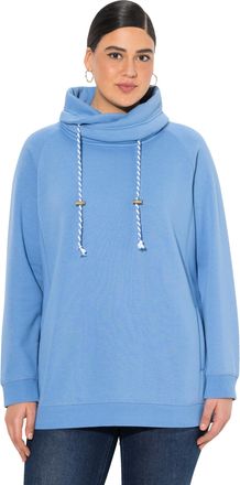 Ulla Popken Damen große Größen Übergrößen Plus Size Sweatshirt, weiter Stehkragen, Taschen, Raglan-Langarm