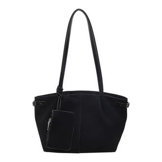 Generic Sac fourre-tout tendance vintage, grande capacit&eacute;, sac &agrave; main de voyage pour femme, travail, shopping, voyage, Noir, 13.78x8.27x4.72inch