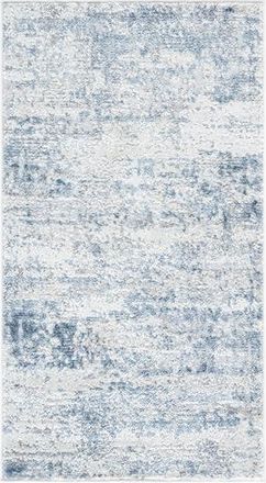 Safavieh Modern Teppich f&uuml;r Wohnzimmer, Esszimmer, Schlafzimmer - Amelia Collection, Kurzer Flor, Elfenbein und Blau, 76 X 122 cm