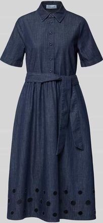 More & More Hemdblusenkleid in Denim-Optik mit Bindeg&uuml;rtel