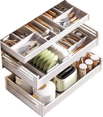 Generic 3 Ebene Mehrzweckk&uuml;che unter Sp&uuml;lbecken Organisatoren und Lagerung, stapelbare Speisekammer Organisation, Ziehen Medizin Schrank Organisator mit verst