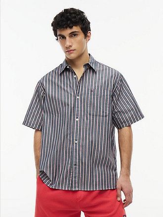 Tommy Hilfiger Chemise d&eacute;contract&eacute;e manches courtes &agrave; rayures