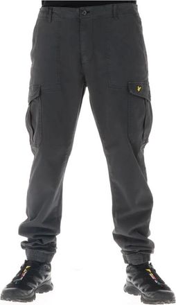 Lyle & Scott Homme, Pantalons, Gris, Taille: W34 Pantalon en m&eacute;lange de coton avec fermeture &eacute;clair et bouton, poches avant et arri&egrave;re