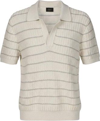 Brioni Herren Strickpolo aus Baumwolle und Leinen