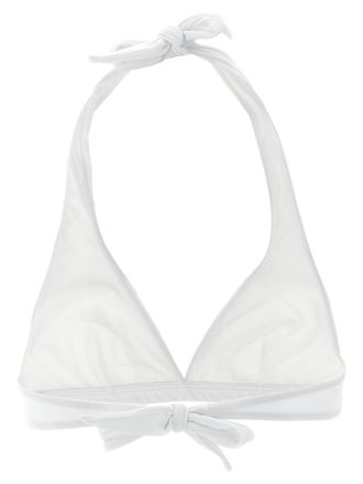 Brunello Cucinelli Monile-Trimmed Technical Jersey Bikini Top - White