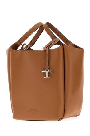 Tod's Womens Camel Leather Apa Bucket Bag Keniascuro Borse A Mano
