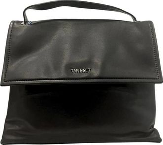 Twinset Femme, Sacs, Noir, Taille: ONE Size Sac &agrave; main en cuir avec poign&eacute;e sup&eacute;rieure