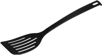 Fackelmann Fackelmann Schlitzwender Nero - Hitzebeständiger Kunststoffwender, 320x66x12mm, Spülmaschinenfest, Schwarz, Made in Germany