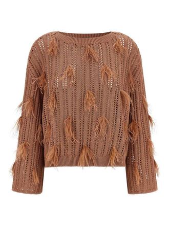 Twinset Pull Col Rond - Marron