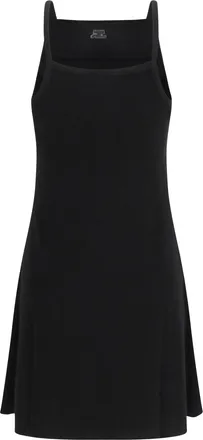 Courr&egrave;ges Womens Logo Mini Dress Black Viscose; Polyamide