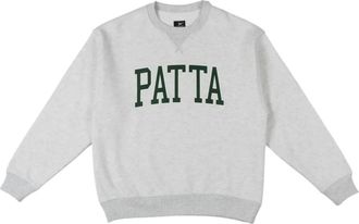 Patta Homme, Sweatshirts et sweats &agrave; capuche, Gris, Taille: L Pull Ras du Cou Arc Logo