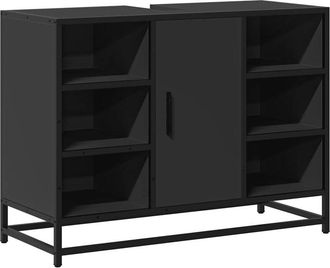 vidaXL Armoire lavabo de salle de bain noir 80x33x60cm bois ingénierie vidaXL