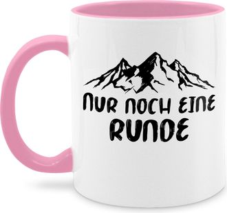 Shirtracer Tasse Tassen 325ml - Nur noch eine Runde - Wandern Geschenk Berg Berge Mountain Wandergeschenk Wanderer Hike Hills Geschenke - 325 ml - Rosa - wanderf