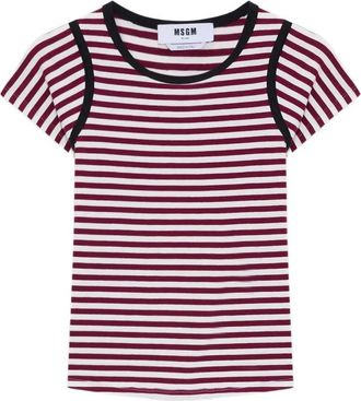 Msgm Msgm, Femme, Tops, Multicolore, Taille: 36 FR Camiseta ribete de rayas