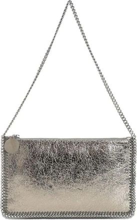 Stella McCartney Femme, Sacs, Gris, Taille: ONE Size Falabella Metallic Fringed Shoulder Bag