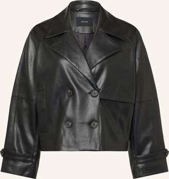 OPUS Cabanjacke Haleda In Lederoptik schwarz
