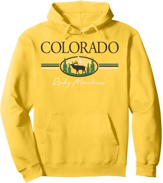 Trendy Apparel Colorado Cursive Rocky Mountains Elk Pullover Hoodie