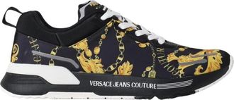 Versace Jeans Couture Homme, Chaussures, Noir, Taille: 41 EU Barocco Print Baskets