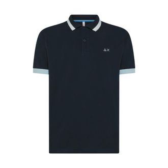 Sun 68 Homme, Tops, Bleu, Taille: L Polo &agrave; Rayures Col Bleu Marine