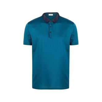 Lanvin Polohemd mit gesticktem Logo - - Tops - Herren - Blau - XS