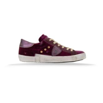 Philippe Model Samt Schn&uuml;rsneaker Vintage Stil - - Shoes - Damen - Mehrfarbig - 37 EU