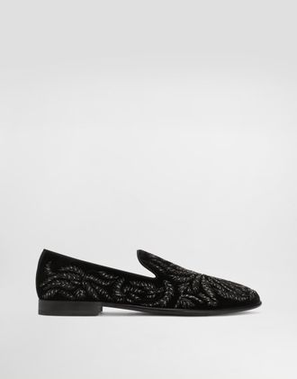 Dolce & Gabbana Samtpantoffeln - Mann Collection Schwarz 45