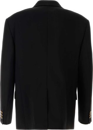 Versace Embellished Wool Blazer - Black