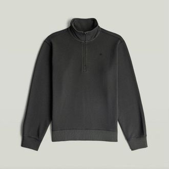 G-Star Sweater Modern washed half zip sw ls mit K&auml;ngurutasche, Logodetail