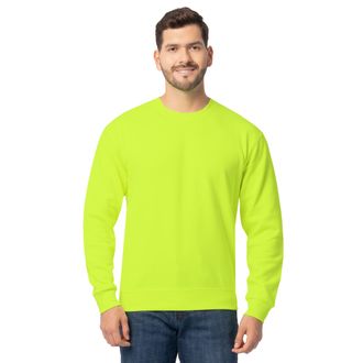 Fruit Of The Loom Eversoft Herren-Sweatshirt aus Fleece, feuchtigkeitsableitend und atmungsaktiv, Rundhalsausschnitt, Grün (Safety Green), XX-Large