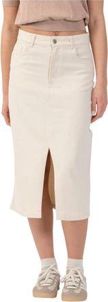 Kocca Femme, Jupes, Blanc, Taille: 36 FR Casual Over Knee Slitted Skirt
